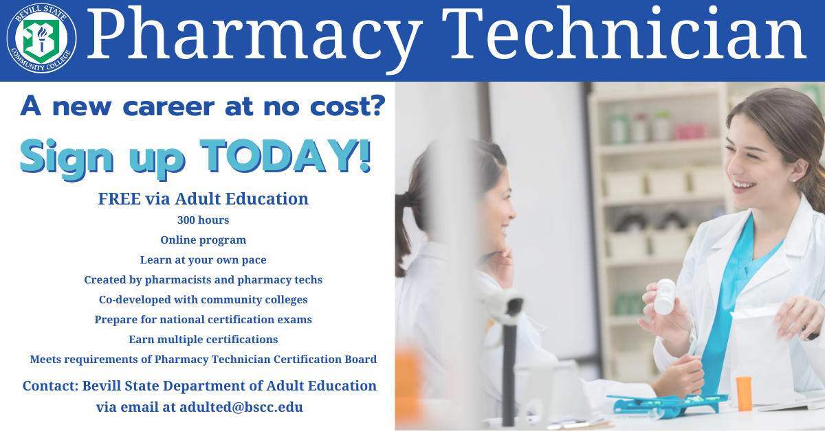 Bevill State Community College Adult Education Launches Free Pharmacy ...
